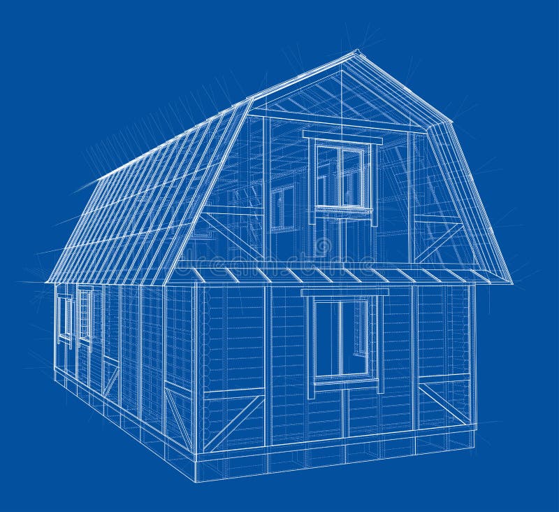 House Sketch. 3D Illustration Stock Illustration - Illustration of ...