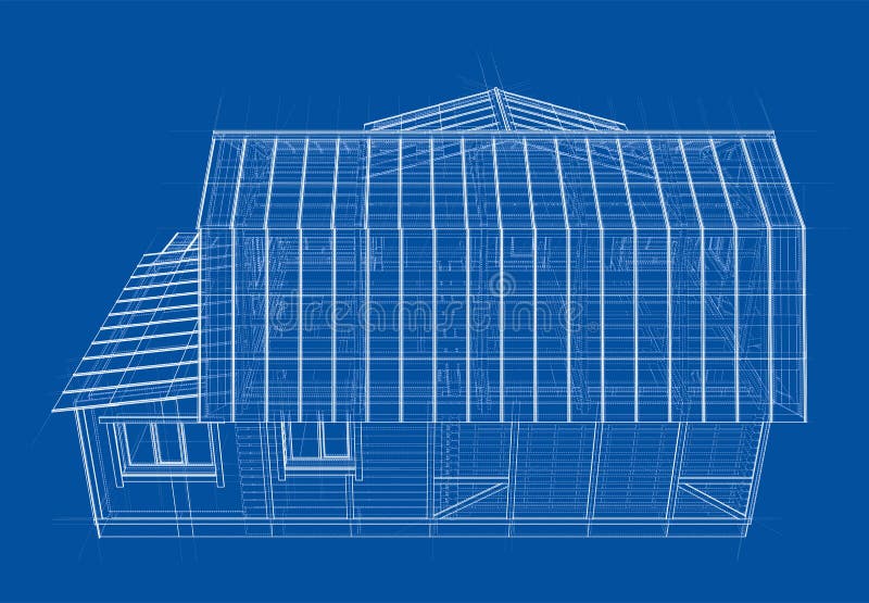 House Sketch. 3D Illustration Stock Illustration - Illustration of ...