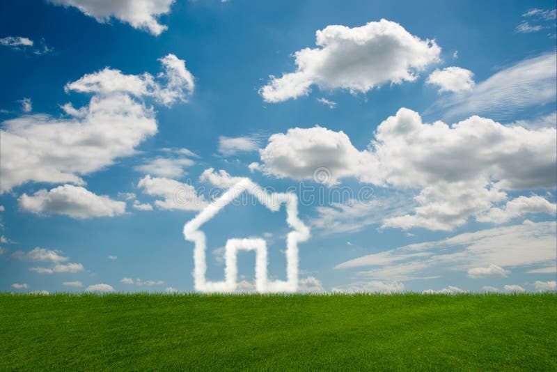 The House in the Sky Made of Clouds - 3d Rendering Stock Photo - Image ...