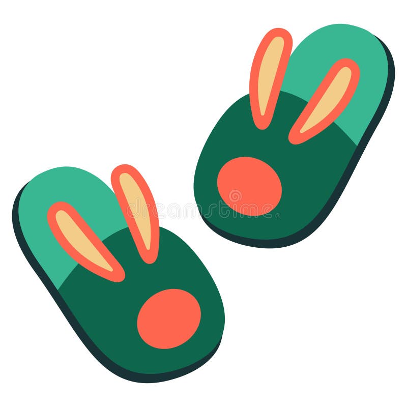 House Slippers with Rabbit Ears Icon. Vector Stock Vector ...
