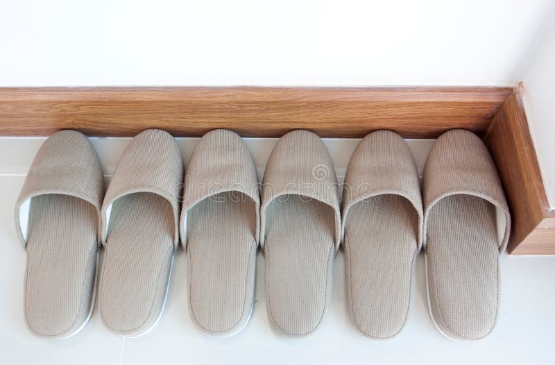 House slippers stock image. Image of indoors, brown, carpet - 48093279