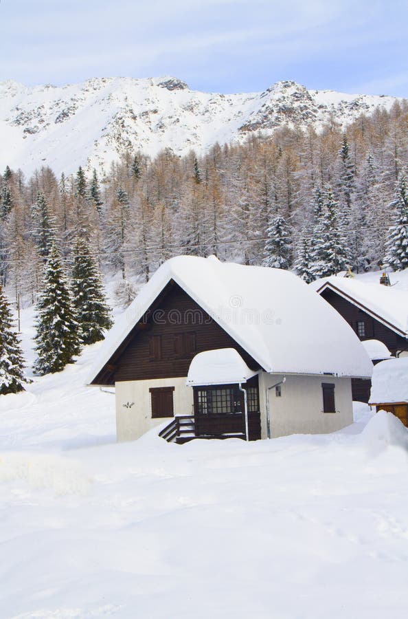 House with the snow stock image. Image of snow, landscape - 12375359