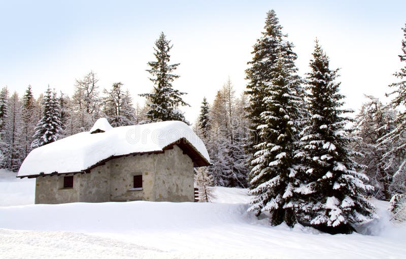 House with the snow stock photo. Image of architecture - 12390020