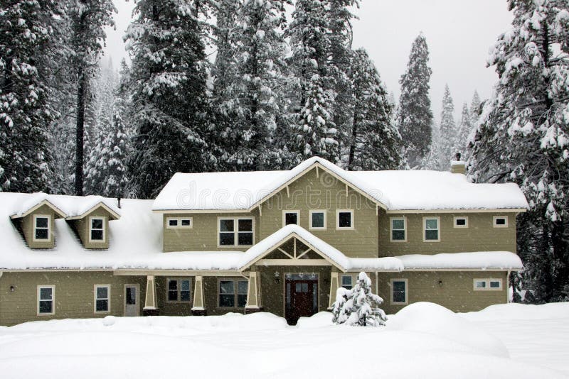 House in snow storm stock image. Image of winter, snowbound - 13199743