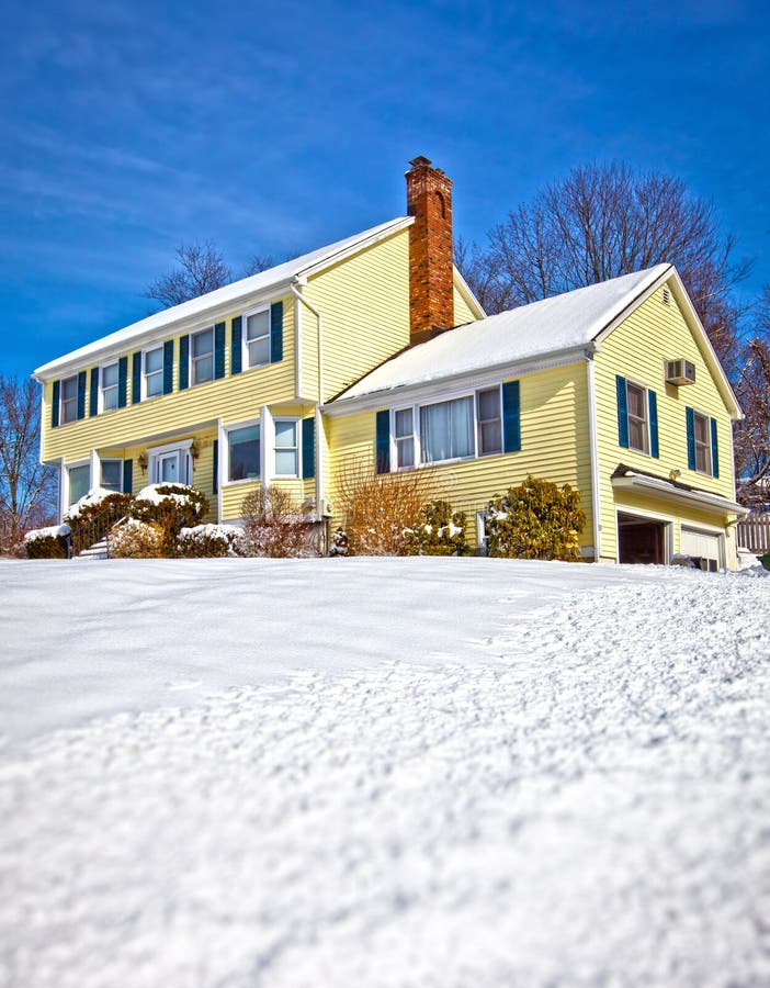 House in snow stock photo. Image of typical, garden, home - 40866484