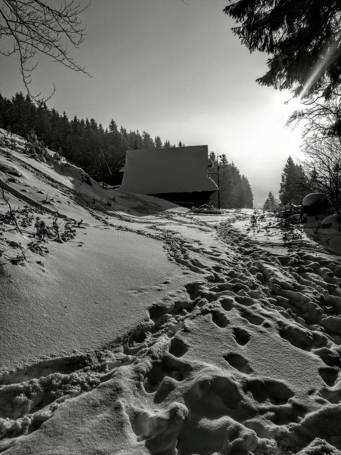 Snow Step House Winter White Stock Image - Image of white, winter ...