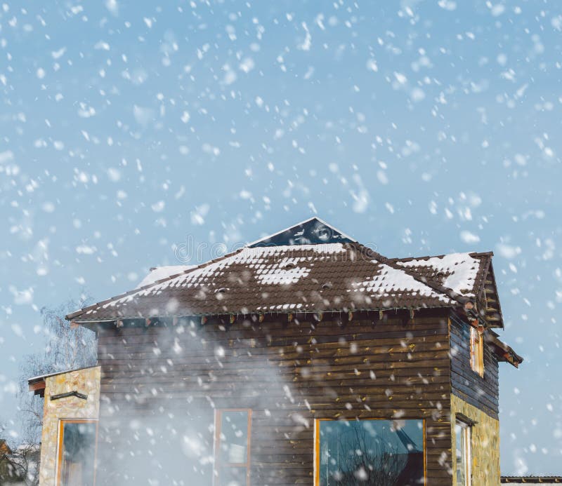 House and Snow stock image. Image of february, snowstorm - 65540171
