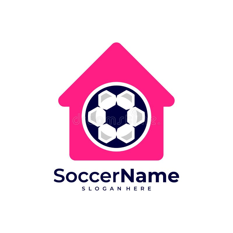 House Soccer Logo Template, Football Logo Design Vector Stock ...