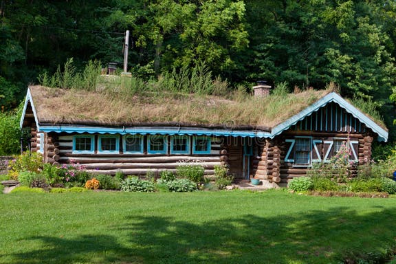 House with Sod Roof stock photo. Image of cottage, scenic - 19990466