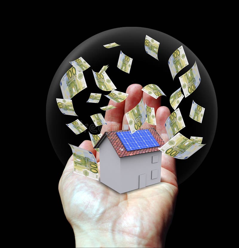 House with Solar Energy To Make Money Stock Image - Image of economy ...