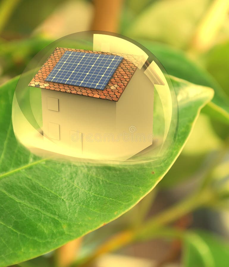 House with Solar Energy To Make Money Stock Image - Image of economy ...
