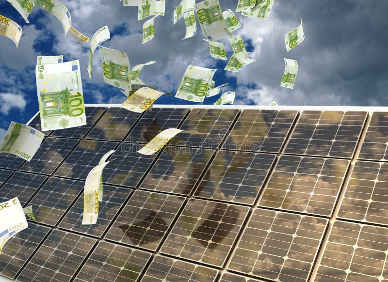 House with Solar Energy To Make Money Stock Image - Image of ecology ...