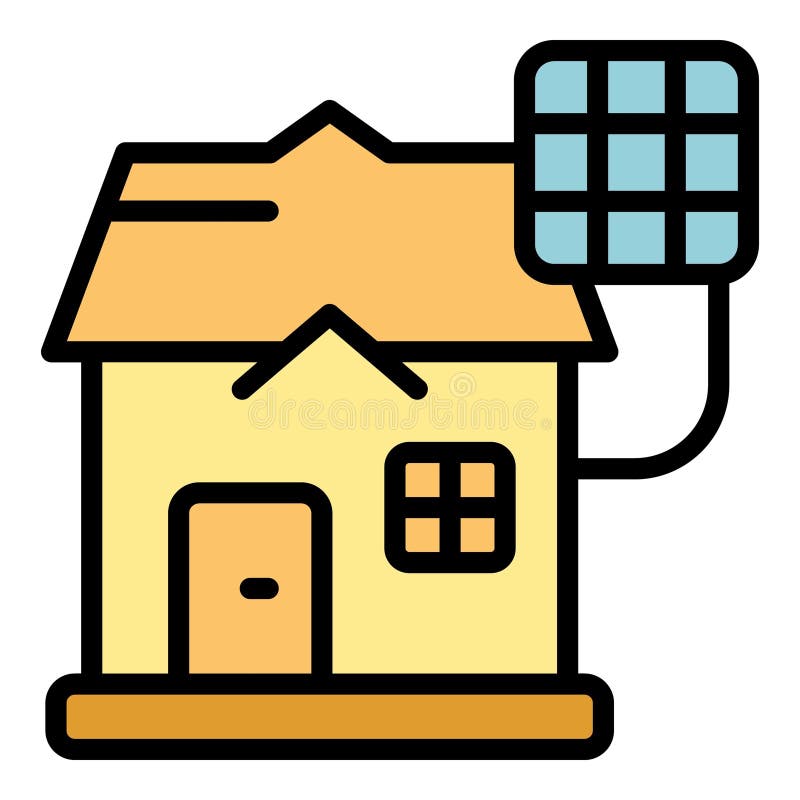 House Solar Panel Icon Vector Flat Stock Illustration - Illustration of ...