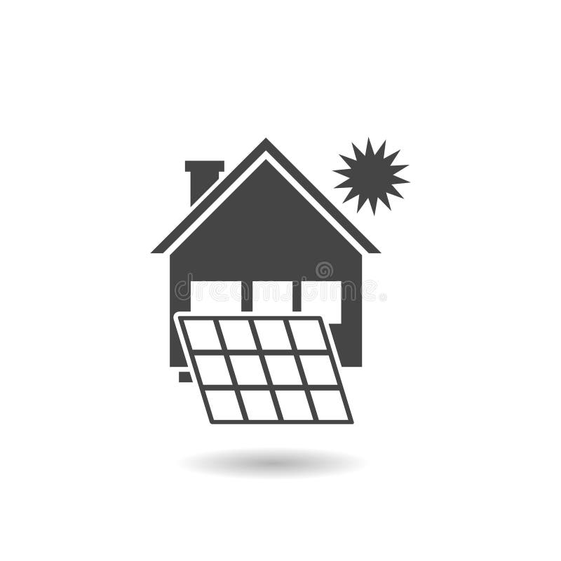 Solar Panel with Sun Icon, Simple Vector Illustration Stock ...