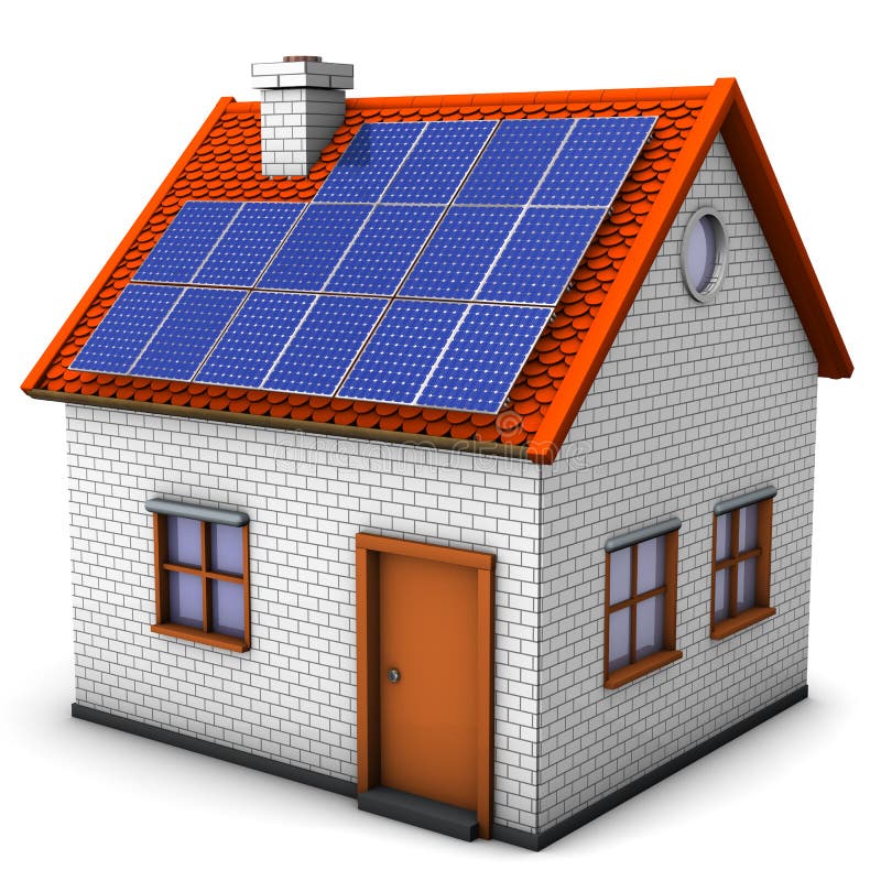 Clip Art House With Solar Panels Solar Powered Home, Solar Panels,