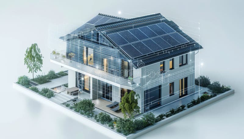 A House with Solar Panels on the Roof and a Solar Panel on the Side by ...