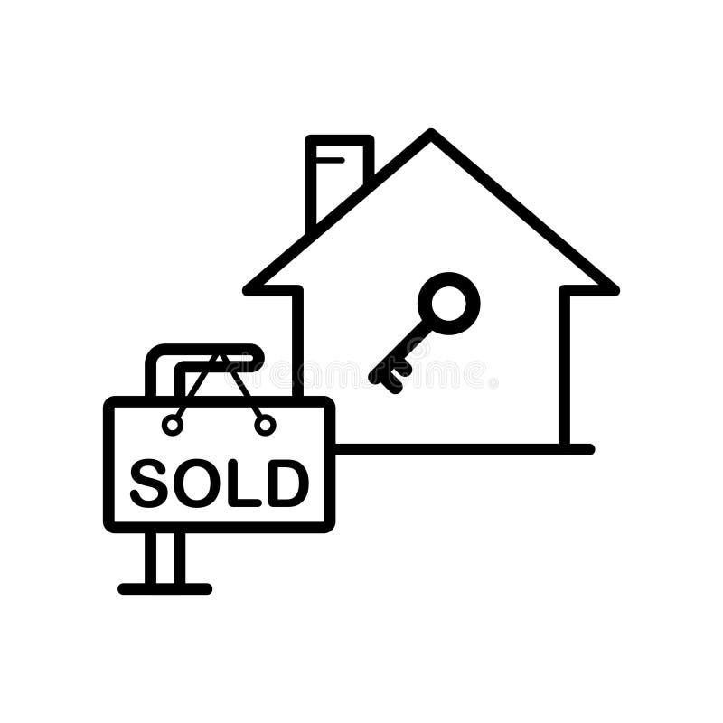 House Sold Icon Outline Symbol Stock Illustration - Illustration of ...