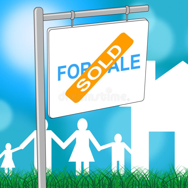 House Sold Represents Template Homes and Board Stock Illustration ...