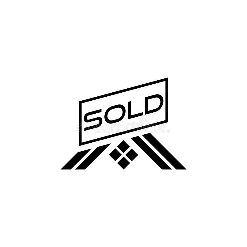 House Sold Simple Icon Isolated on White Background Stock Vector ...
