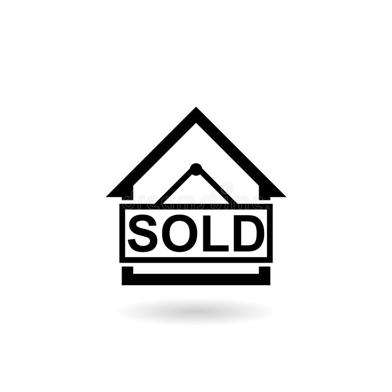 House Sold Simple Isolated Icon with Shadow Stock Vector - Illustration ...