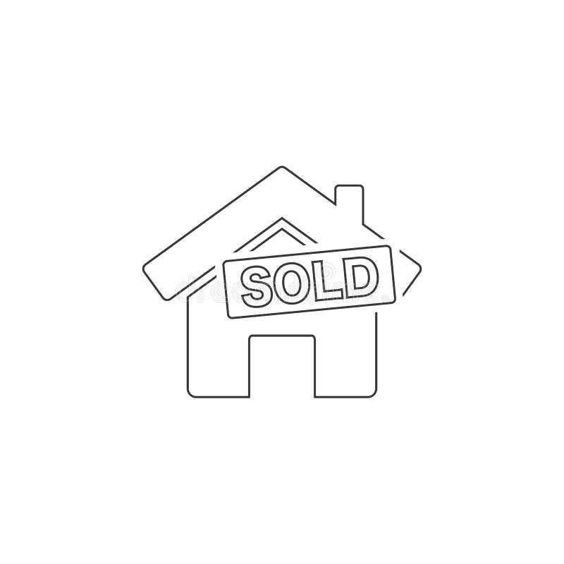 House Sold Vector Icon - Architecture Concept Isolated on White ...