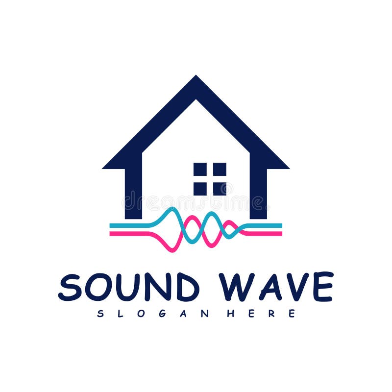 House with Sound Wave Logo Design Concept Vector. Sound Wave ...