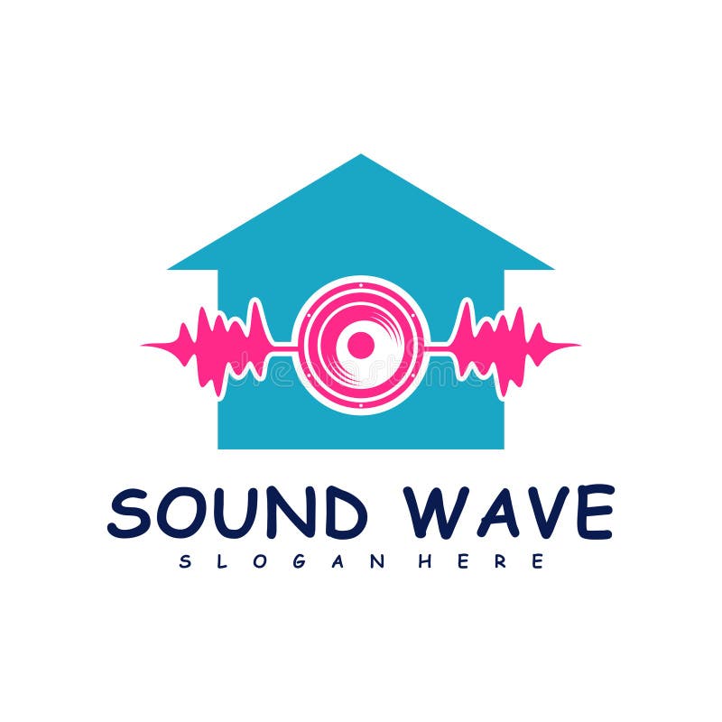 House with Sound Wave Logo Design Concept Vector. Sound Wave ...