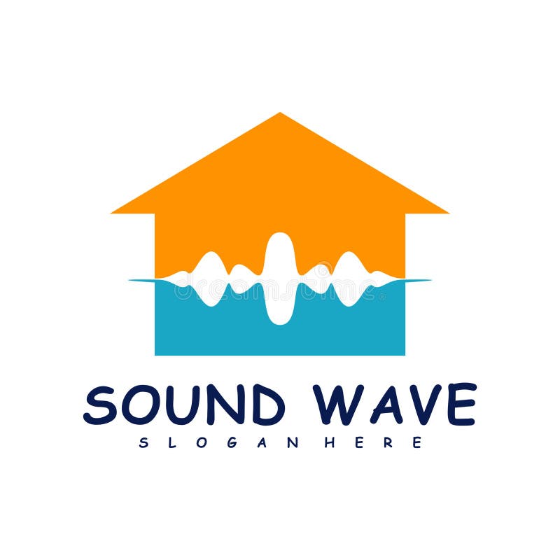 House with Sound Wave Logo Design Concept Vector. Sound Wave ...