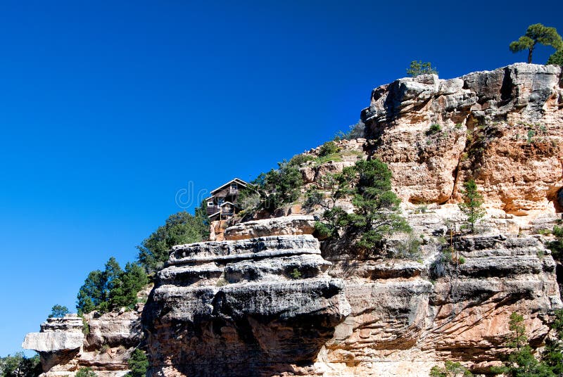 House at the South Rim of the Grand Canyon Stock Photo - Image of ...