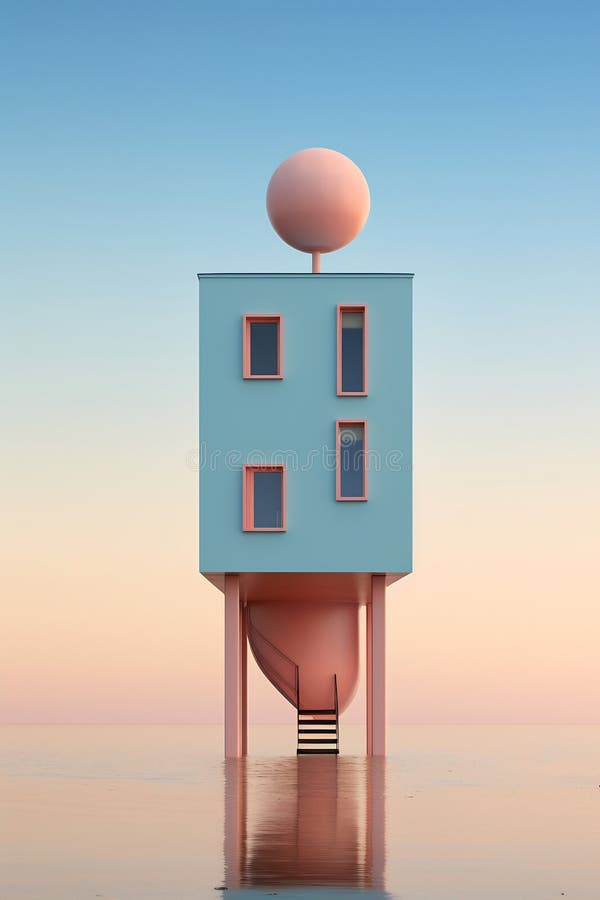 House with sphere atop stock image. Image of structure - 332941763