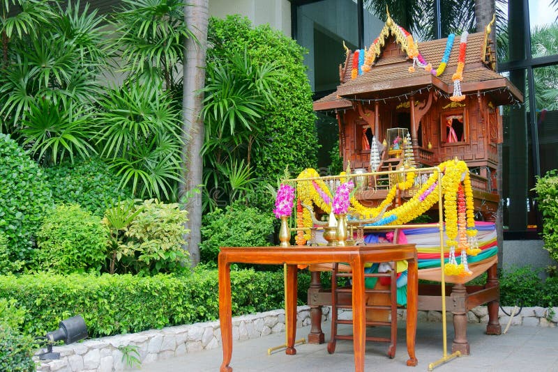 A House of Spirits for Worshiping Deities Stock Photo - Image of ficus ...