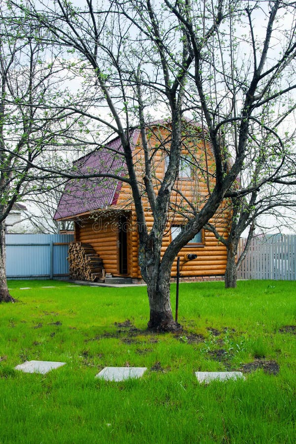 House a spring season stock image. Image of trees, house - 24365887