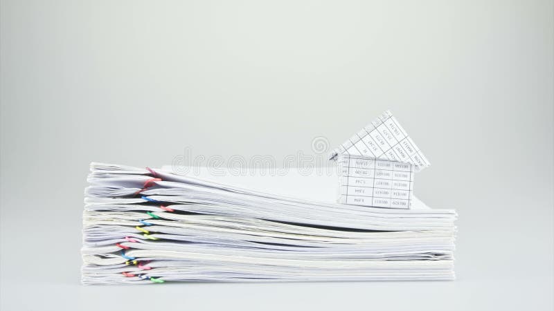 House on Stack Old Paperwork Time Lapse Stock Footage - Video of ...