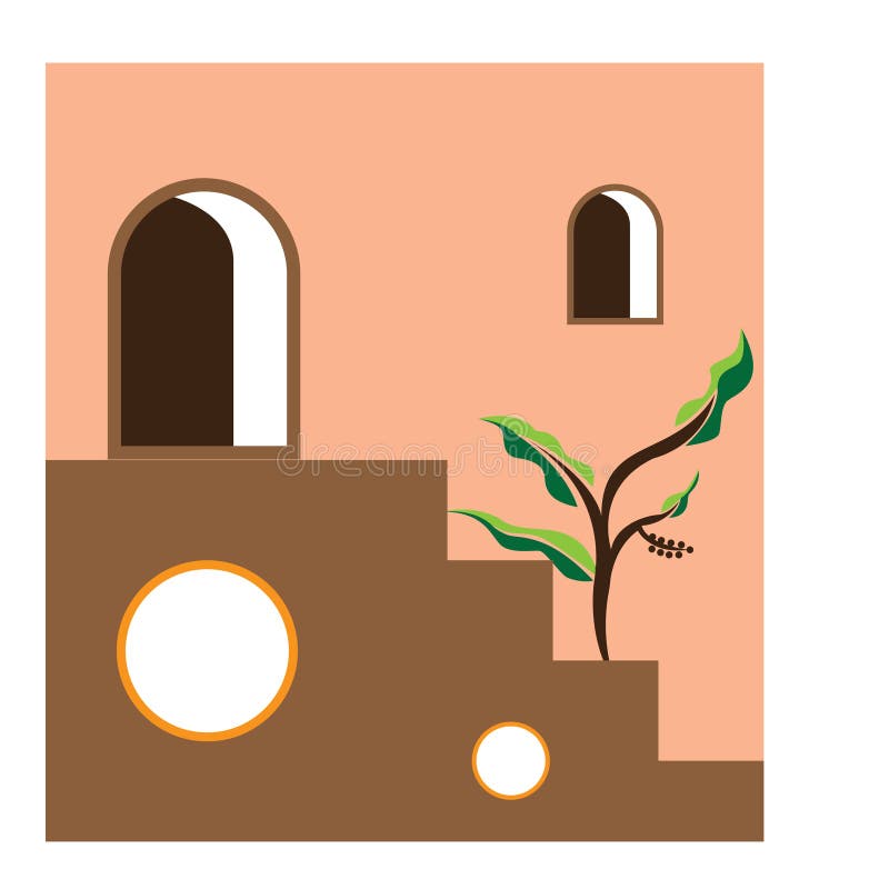 House Stairs and Gate Cover Design Vector Illustration Stock Vector ...