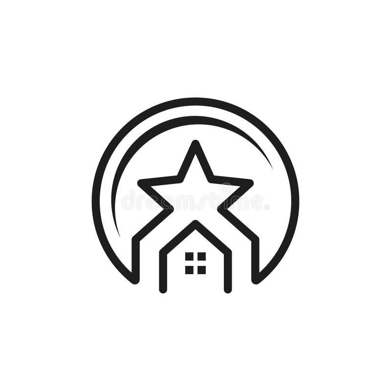 House Star Icon Vector Illustration Concept Design Template Stock ...