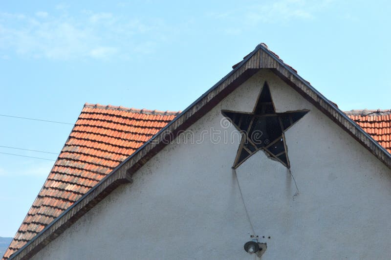 House with a Star-shaped Window Stock Image - Image of window, house ...
