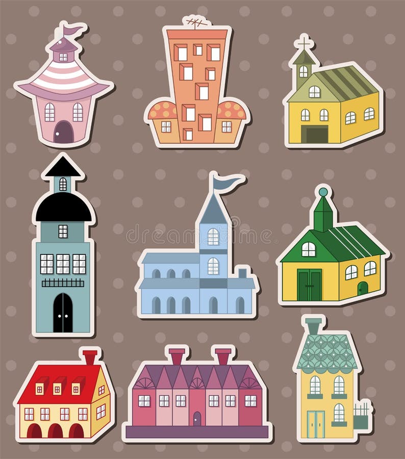 House stickers collection stock vector. Illustration of decal - 39793406
