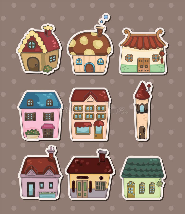 Cute house draw stock vector. Illustration of items, draw - 16794035