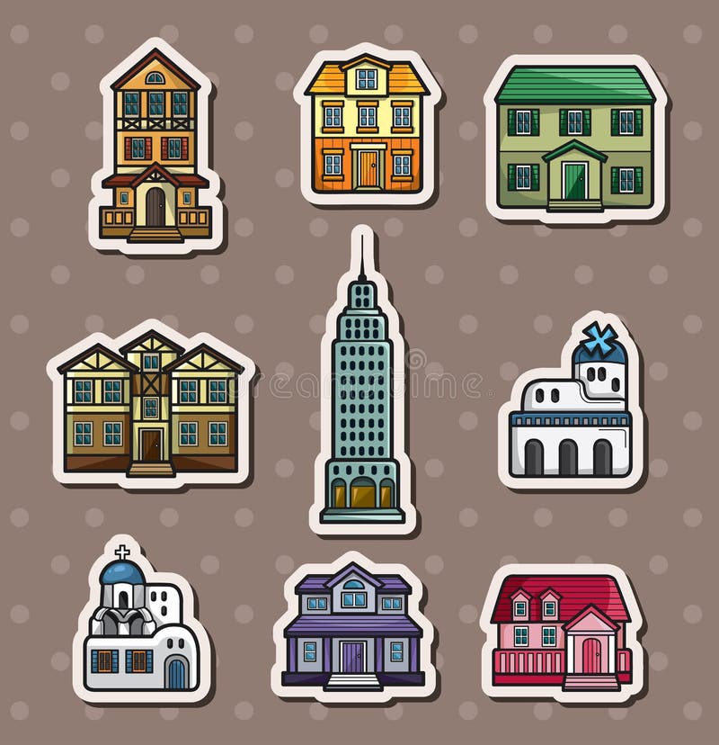 House stickers collection stock vector. Illustration of decal - 39793406