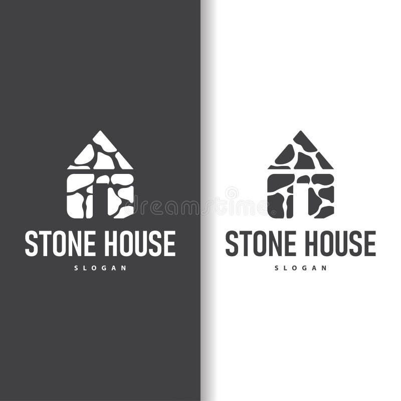 House Stone Logo Design House Rock Geometric Building Structure Elegant ...