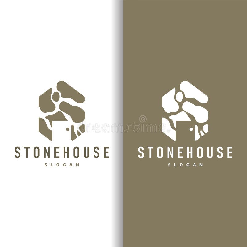 House Stone Logo Design House Rock Geometric Building Structure Elegant ...