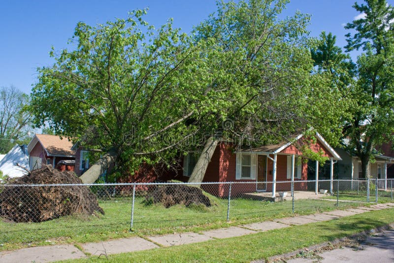 House with Storm Damage stock image. Image of house, fence - 12691275
