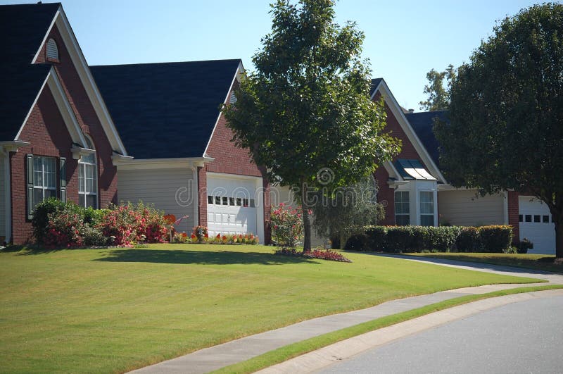 House on a street stock photo. Image of trees, brick - 12105548