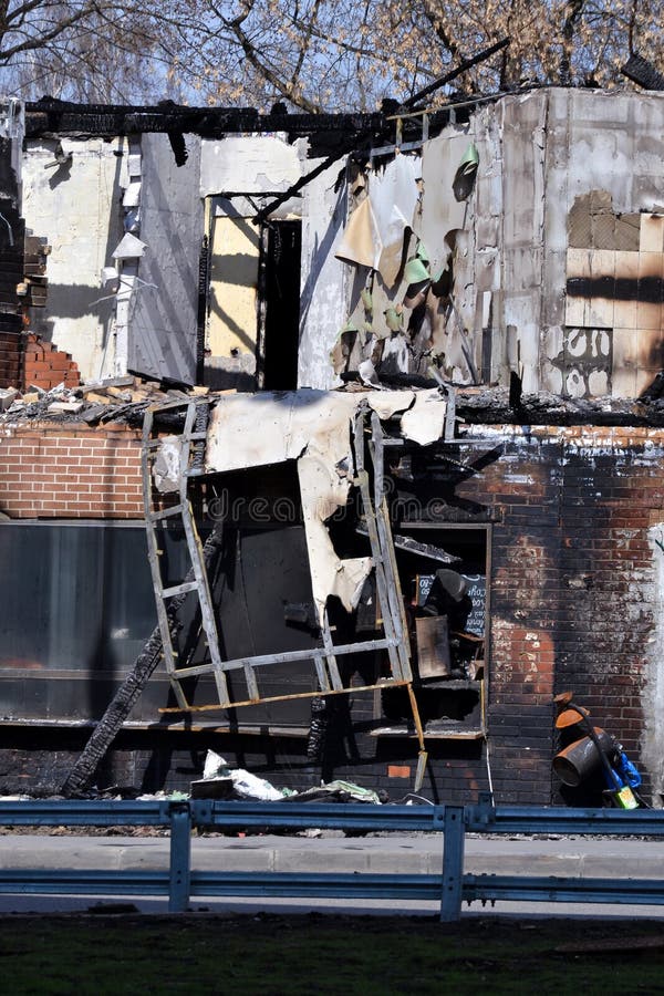 The House Suffered from a Fire. the Ashes Editorial Image - Image of ...