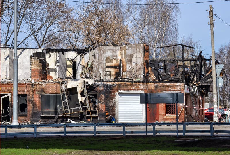 The House Suffered from a Fire. the Ashes Editorial Photo - Image of ...