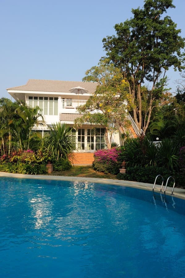 House with Swimming Pool stock photo. Image of villa - 14395418