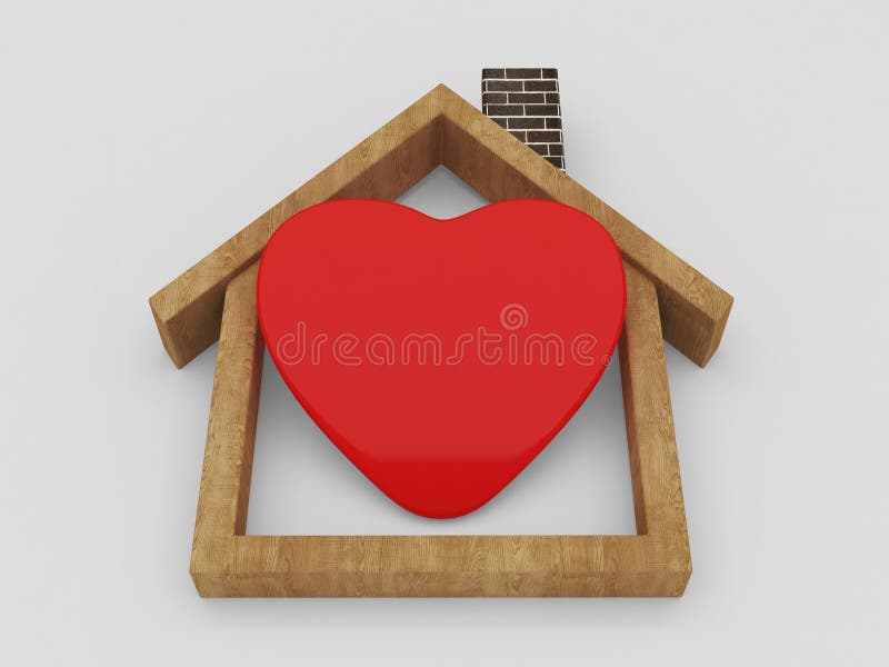 House symbol and heart stock illustration. Illustration of building ...