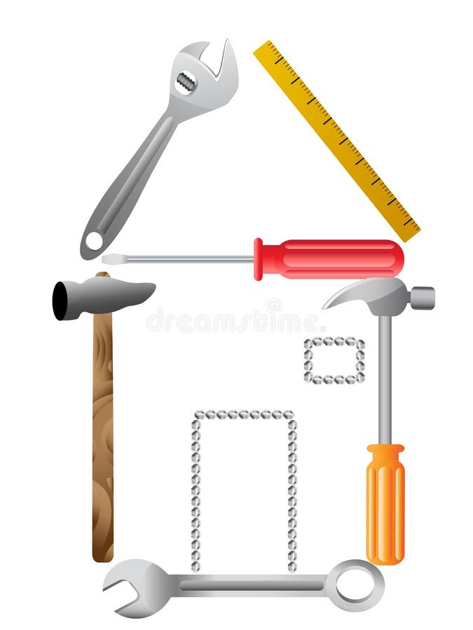 House Symbol Made of Tools,vector Stock Vector - Illustration of vector ...