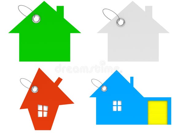 House tags stock illustration. Illustration of green, dimensional - 7923627