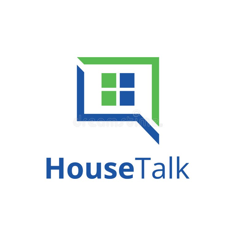 House Talk Chat Message Communication Window Rectangular Logo Template ...
